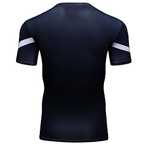 Red Plume Men's Film Super-Hero Series Compression Sports Shirt Running Short Sleeve Tee(Leader C,XXL)