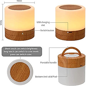AMEXI Night Light Nightstand Lamp LED Bedside Lamp Touch Control Table Lamp Portable Dimmable Table Bedside Lamps Touch Lamp for Bedrooms/Living Room/Office