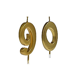 Gold 90th Birthday Candles,Number 90 Cake Topper for Party Decoration