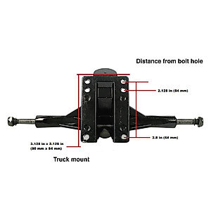 Yocaher 180mm / 7" Heavy-Duty Longboard Trucks - Black (Set of 2)