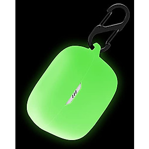 Geiomoo Silicone Case Compatible with JBL Tune 230NC TWS, Protective Cover with Carabiner (Luminous Green)