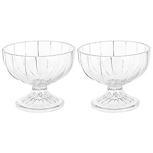 Beavorty 2pcs ice cream cup dessert cup container with lid footed trifle cups yogurt bowl Festival Cocktail Cup glass containers kids glasses Drinking Goblet child porridge cup plastic mini