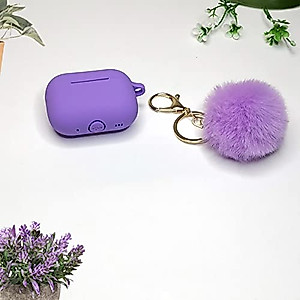 Case for Airpods Pro 2nd Generation,Cover for AirPods Pro 2 Case Cover Cute with Keychain Pom pom Ball Kit for Women Girls, Silicone Skin Case for Apple Airpods Pro 2nd Gen Charging Case (Purple)