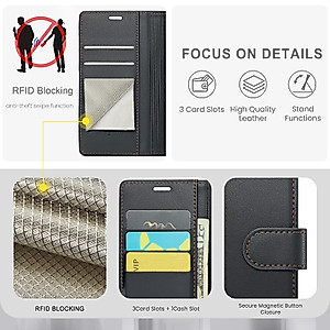 FLIPALM for Moto G Stylus 5G 2023 Wallet Case with RFID Blocking Credit Card Holder, PU Leather Flip Kickstand Shockproof Cover Women Men for Motorola Moto G Stylus 5G 2023 Phone Case(Black)