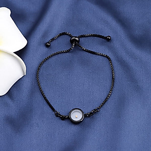 FAADBUK Christian Gift Mustard Seed Necklace Mustard Seed Earrings Mustard Seed Bracelet Religious Inspirational Jewelry For Friend Family (Mustard Seed Br-BL)