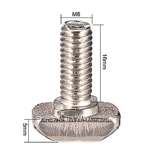 uxcell M6x16mm T-Slot Drop-in Stud Sliding Screw Bolt Carbon Steel 20pcs for 30 Series European Standard Aluminum Profile