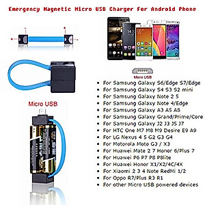 Xdodnev Portable Magnetic AA/AAA Battery Micro USB Emergency Charger for Android Phone, Black, 1 Pc