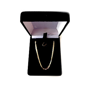 Jewelry Affairs 14k Yellow Real Gold Mariner Link Chain Necklace, 1.2mm, 18"
