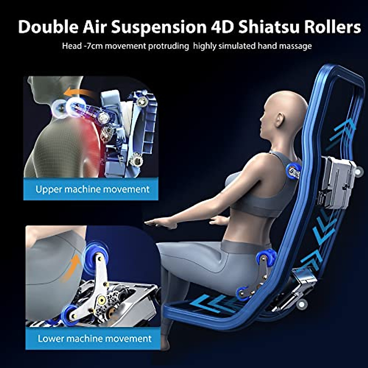 COMFIER 4D Massage Chair Zero Gravity Full Body,Back Massager for Recliner Chair,Deluxe Ultra-SL Track,18 Auto Programs,Rolling,Heat,Air Compression,Yoga Stretch,Body Scan,Bluetooth,Foot Roller