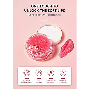 Lip Scrub, (Peach) Lip Scrubs Exfoliator & Moisturizer, Vegan Cruelty-Free Lip Sugar Scrub, Natural Gentle Lip Treatment, Dry Lip Treatment Polish & Lip Exfoliator by Samnyte