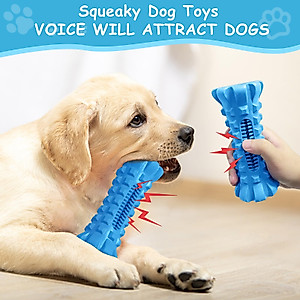 BAPSOUZU Dog Squeaky Toys for Aggressive Chewers, Toothbrush Stick Durable Dog Chew Toys for Large Dog Medium Breed, Indestructible Tough Dogs Toys for Teeth Cleaning (Chicken Flavor)