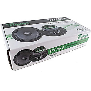 Timpano 6.5 Inch Midrange Speaker TPT-M6-8, 200 Watts Max Power, 70 Watts RMS, 8 Ohm Mid Range Loudspeaker, OEM Replacement Car Speaker (Pair)