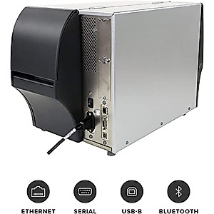 ZEBRA ZT411 300 dpi Thermal Transfer and Direct Thermal Industrial Printer - Ethernet, Bluetooth, Serial, USB, Connectivity, 14 IPS, 4-inch Print Width, Monochrome - ZT41143-T010000Z, JTTANDS
