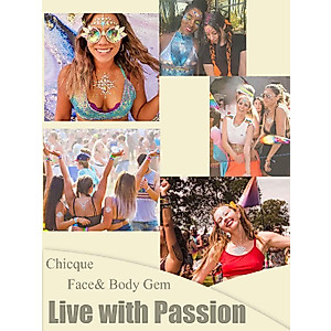 Blindery Rhinestone Face Gems Mermaid Cross Chest Gem Crystal Eyes Face Stickers Jewels Body Rave Festival Party Face Jewelry for Women and Girls 2PCS