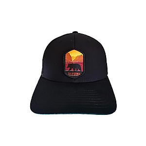 California Trucker Hat w/Golden State Bear Patch (Black/Black)
