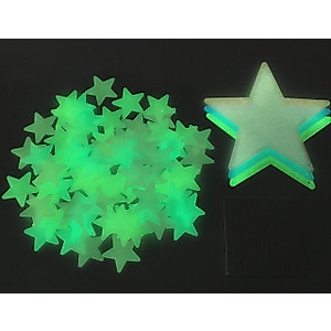 HoneyToys 204PCS 1.2" Luminous Stars Fluorescent Noctilucent Plastic Wall Stickers Decals for Home Ceiling Wall Baby Kids Bedroom (Multi-Color)