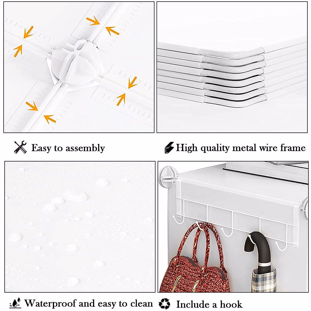 AWTATOS Closet Organizer 8 Cube Storage Shelves Portable Closet Clothes Organizers and Storage Stackable Cubby Shelving for Closet Bedroom Living Room Office White