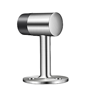 TPOHH 3 Inch Height Zinc Alloy Floor Mount Bumper, Gooseneck Door Stop with Rubber Bumper – Protects Walls from Door Knob Damage