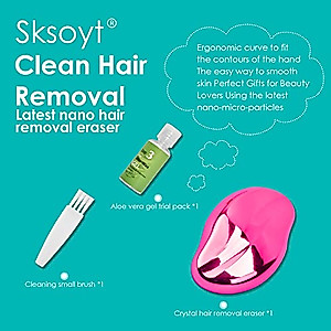 SKSOYT Upgraded Nano Crystal Hair Eraser for Women and Men Magic Crystal Hair Remover with Gentle Skin Exfoliation Easy to Use Works for Arms, Back & Legs Perfect Gift(Rose Red)