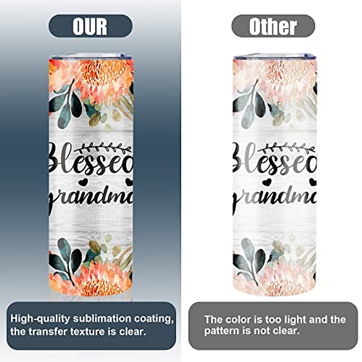 GRAUERHUND 12 Pack 20 oz Sublimation Tumblers Set Skinny Straight Double Walled Stainless Steel Blank Tumbler Bulk with Lid, Straw, DIY Stickers, Shrink Wrap, Rubber Base, Tape for Sublimate