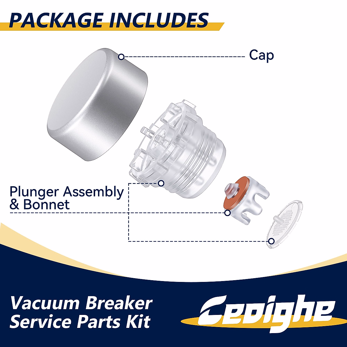 Ceoighe Vacuum Breaker Repair Kit Replacement for 630-7500, Compatible with Prier 400 and 500 Series Anti Siphon Wall Hydrants, Vacuum Breaker Service Parts Kit for Outdoor Faucet