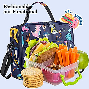 Mesa Lunch Bag for Kids - Kids Lunchbox for School, Daycare, Kindergarten - Insulated Lunch Box for Girls & Boys (Dinosaur)