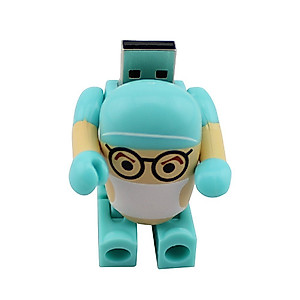 Aneew Pendrive 32GB Green Hat Man Doctor Surgeon Robot USB Flash Drive Memory Thumb Stick U Disk