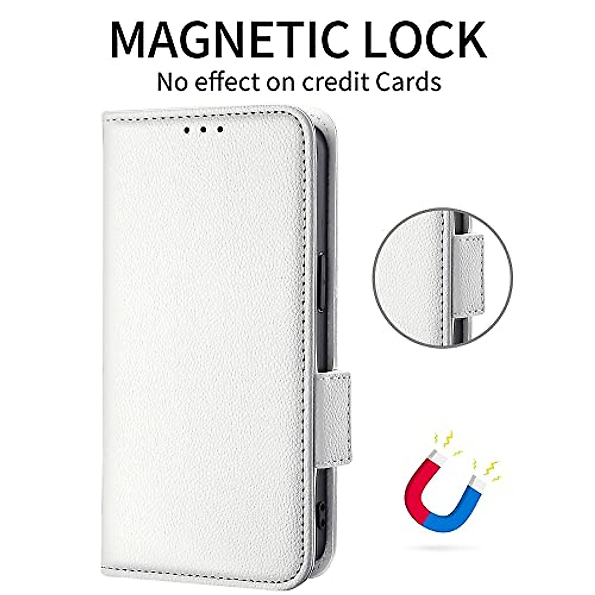 Compatible with Oppo Reno 6 Pro 5G Case,PU Leather Kickstand with Card Holders,Compatible with Oppo Reno6 Pro 5G PEPM00 CPH2249 Flip Magnetic Closure Protection Phone Wallet Cover Bai