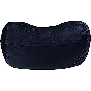 Amazon Basics Memory Foam Filled Bean Bag Lounger with Microfiber Cover, 6 ft, Blue, Solid