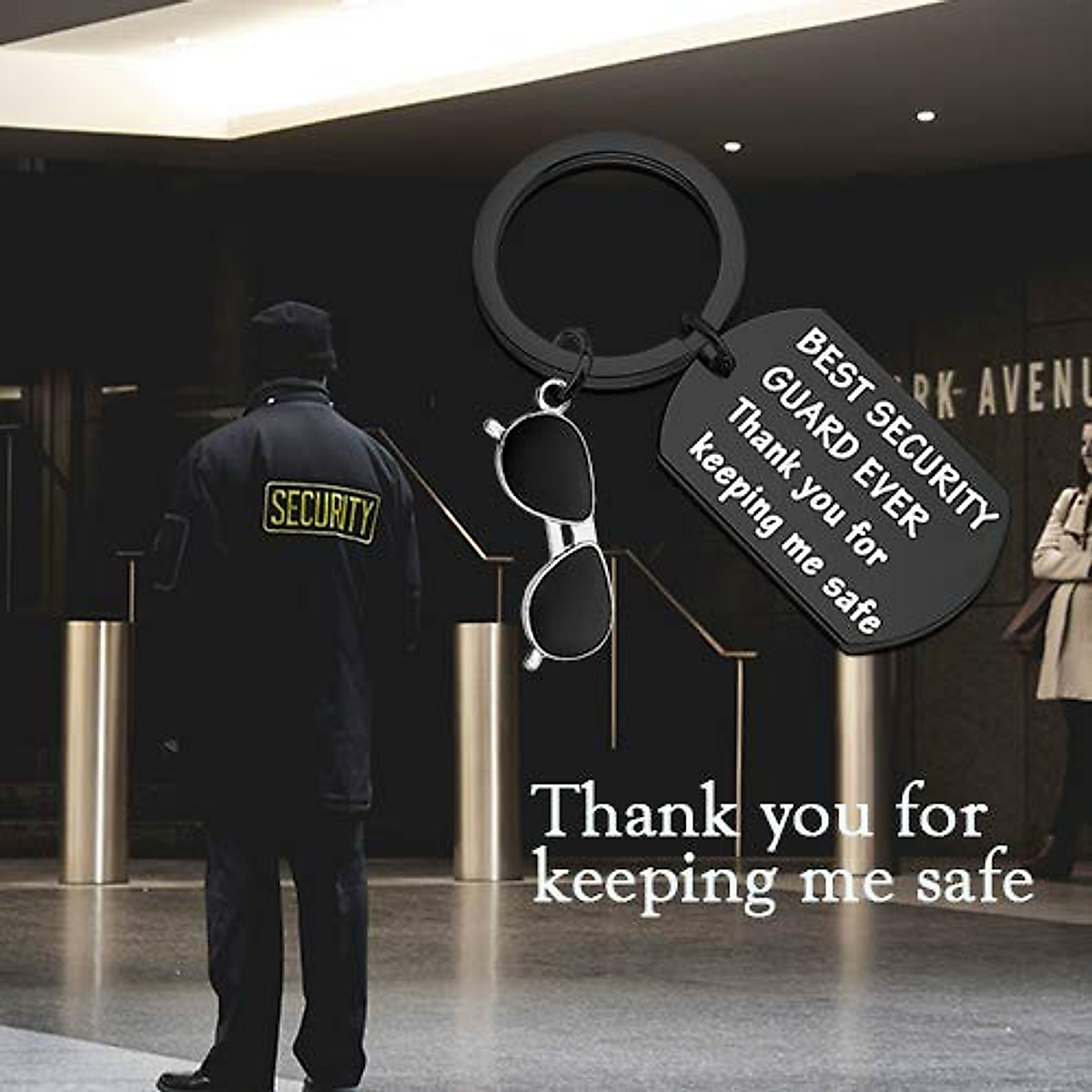 MAOFAED Security Guard Gift Thanks For Keeping Me Safe Security Guard Appreciation Thank You Gift (security guard black)