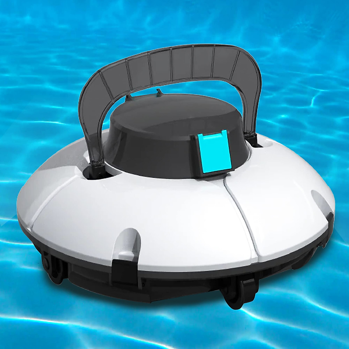 Yoyomax Cordless Robotic Pool Cleaner, Auto Dock Self Parking w/Dual-Drive Motors, Lightweight, IPX8 Waterproof, Perfect for Above-Ground/In-Ground Flat Pools up to 40FT (Lasts 60 Mins) White