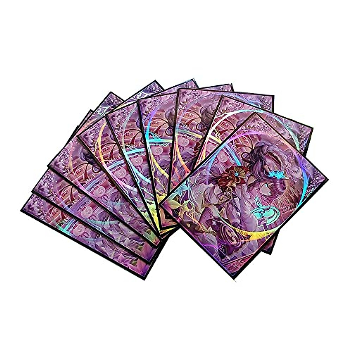 120PCS Holographic Flashing (General Thunder) Top Loading Trading Card Sleeves Deck Protector for TCG Standard Size Cards 67x92mm