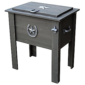 Leigh Country TX 93728 Cooler with Grey Wash Stain on Pine Wood, 54-Quart