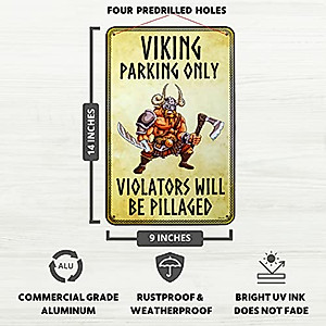 Venicor Viking Sign - 9 x 14 Inches - Aluminum - Viking Gifts for Men - Viking Decor for Home Accessories Stickers Tapestry Wall Poster Stuff