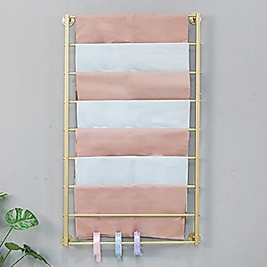 Wall Mounted Metal Scarves Display Silk Scarf Rack Organizer Clothes Racks Garment Shawl Fabric Hanging Ties Holder ,Clothing Store Retail Racks commercial Hanger Shelves Show Rack ( Color : Gold , Si