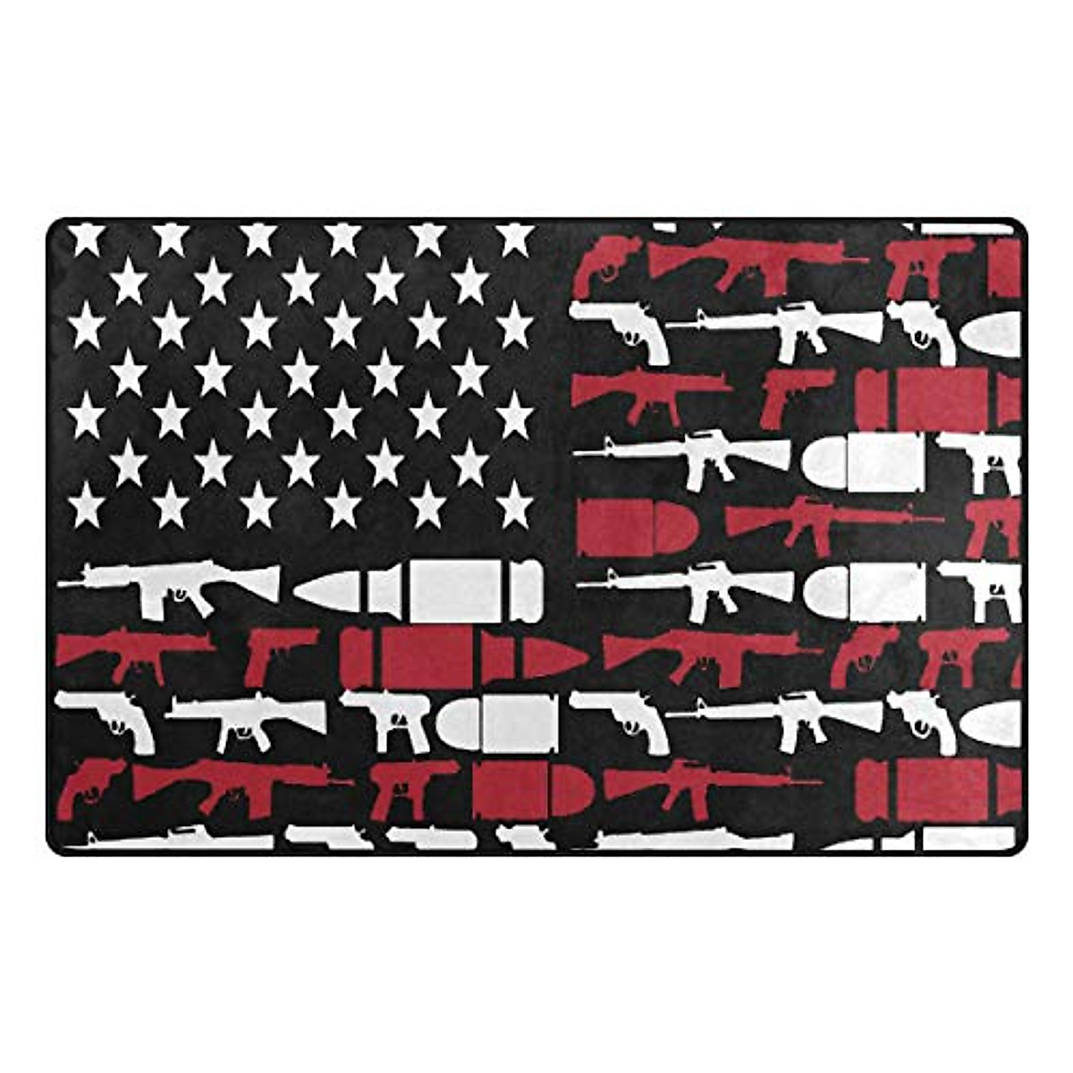 Ainans Gun Country USA Flag Area Rug Carpet Non-Slip Floor Mat Doormats for Living Room Bedroom 60 x 39 inches