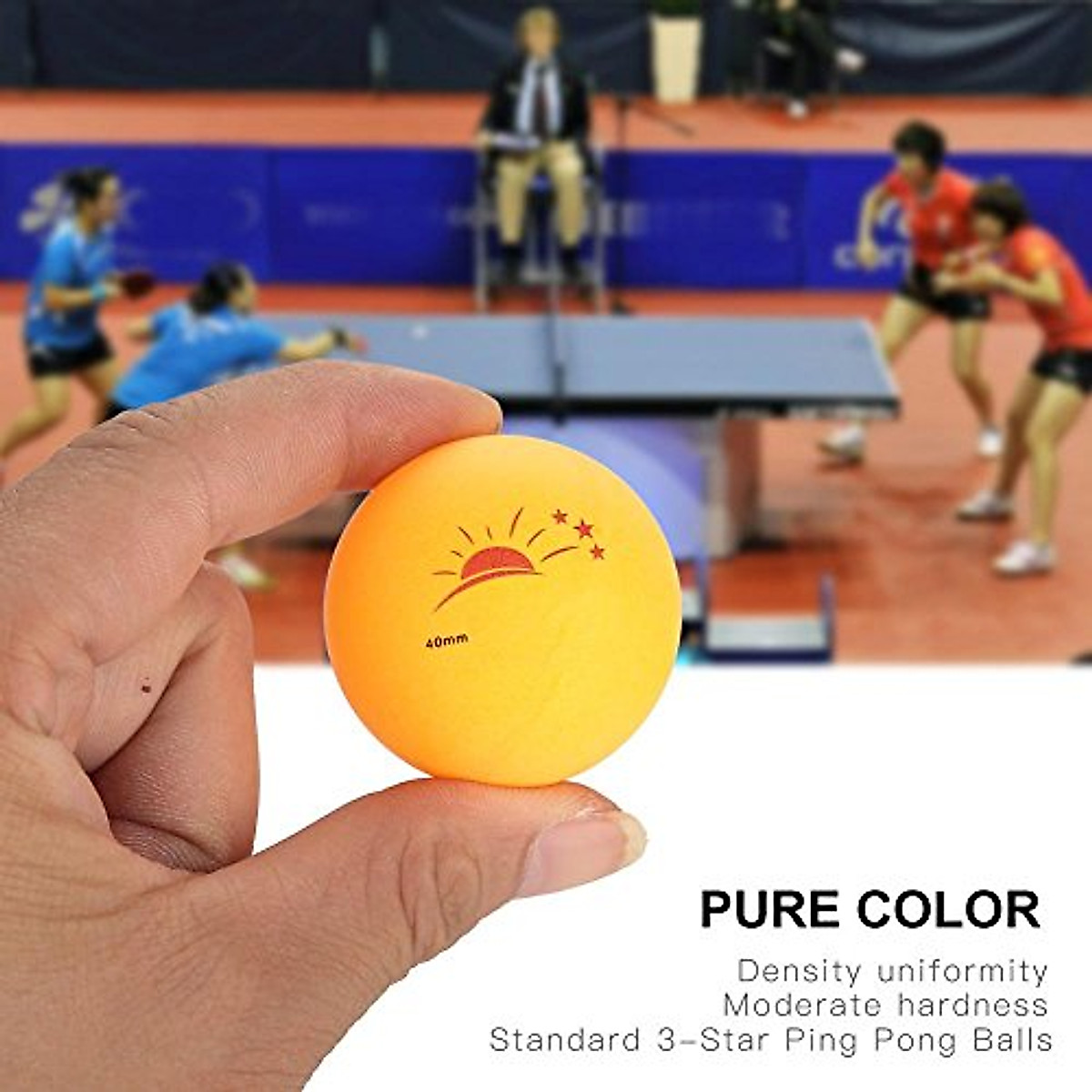 VBESTLIFE Ping Pong Balls with Box, 60 Pcs 3-Star Table Tennis Ball Ping Pong Balls for Competition Training Entertainment(Orange)