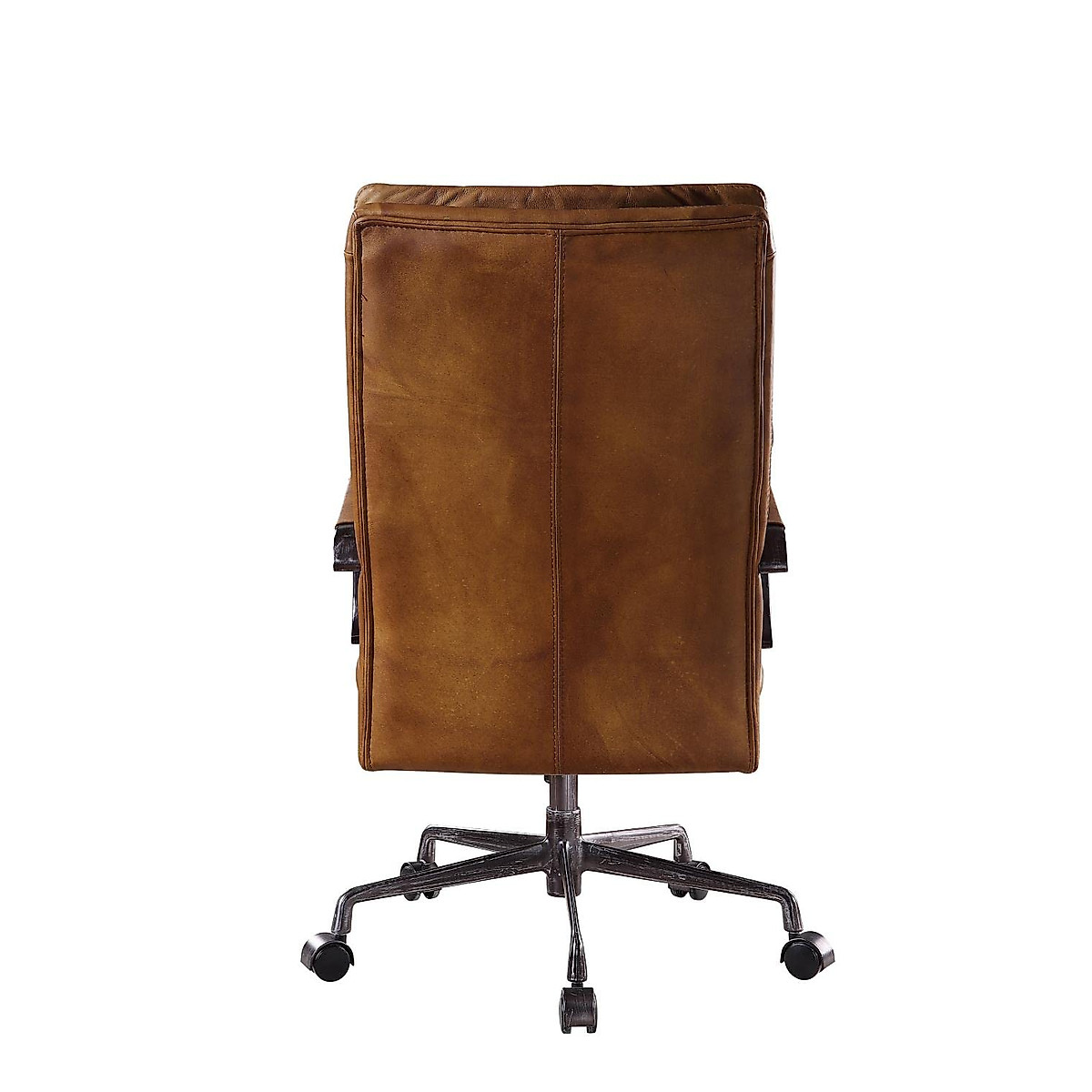 Acme Jairo Tufted Leather Upholstered Swivel Office Chair in Sahara Brown