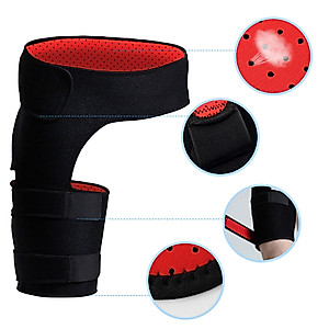 Hip Brace and Groin Support, Adjustable Groin Support Bandage Breathable Unisex Hip Thigh Support Sciatica Relief Wrap Groin Support Adjustable Hamstring Compression Sleeve Fits Men and Women