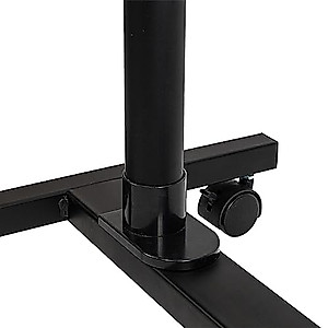 Rouli Elevating Computer Table, Mobile Laptop Table Trolley, Adjustable Mobile Edge Table, Black (Black)