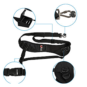 Fotasy Ergonomic Design Camera Sling Strap, Adjustable Camera Neck Strap, w/Quick Release and Safety Tether, Compatible with Canon Fujifilm Nikon Olympus Panasonic Pentax Sony Cameras