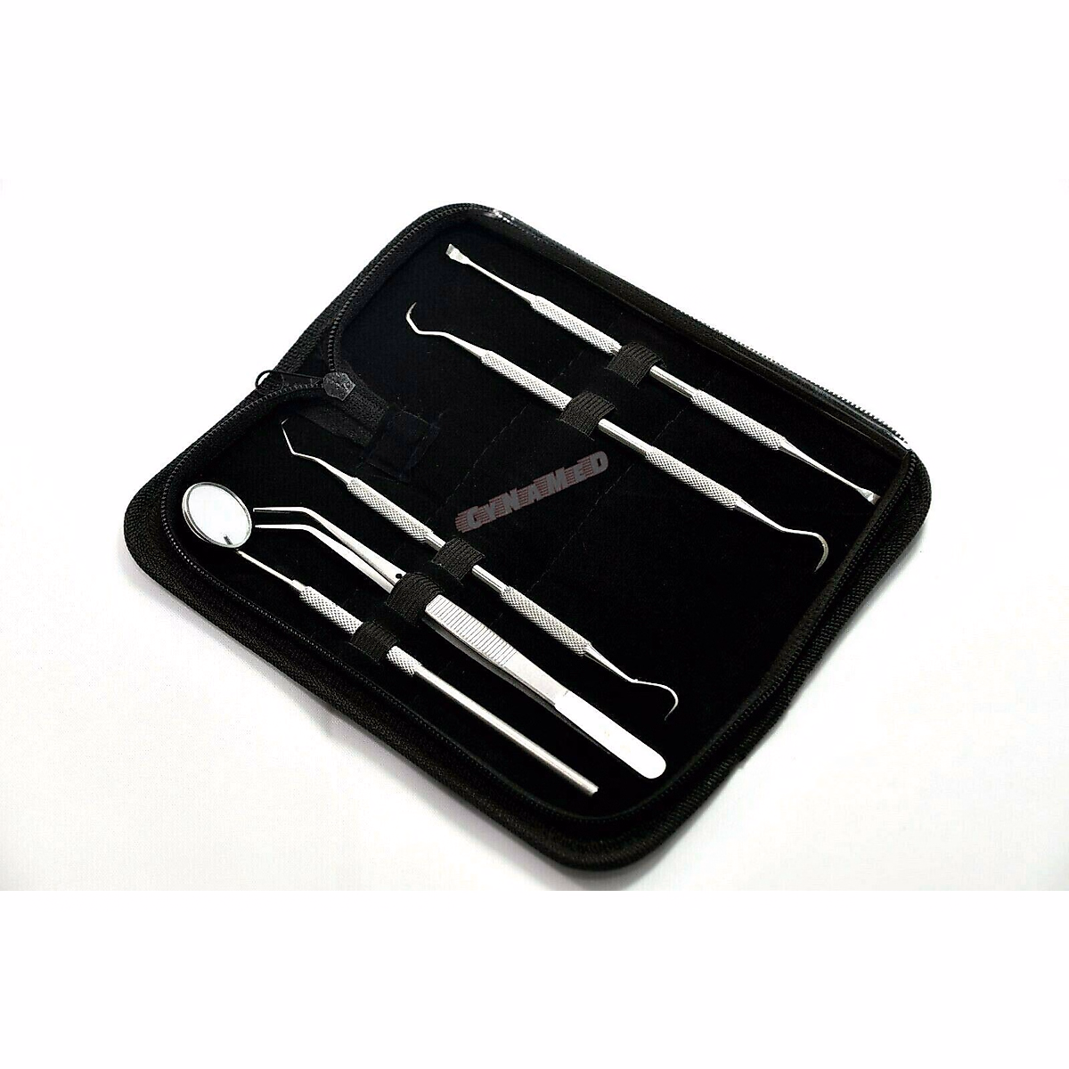 Dental Hygiene set of 5-Stainless Steel Tarter Scraper/Scaling Remover, Dental Toothpick, Mouth Mirror Scaler Tweezer For Calculus &Tartar Removal-Dentists Set is Ideal for Personal Use & Pet Friendly