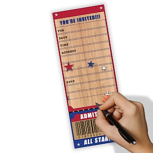 wuguimeii All Star Sport Football, Basketball Birthday Invitation, Soccer Invitation, Sport Game Invite Theme (20 Set with Envelopes)