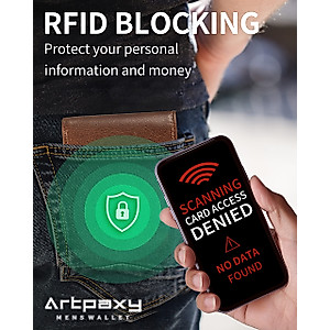 Mens Wallet With AirTag Holder, Bifold Leather RFID Blocking 2 ID Windows 12 Card Holders, Gift Box and Screen Protector Included, AirTag Not Included