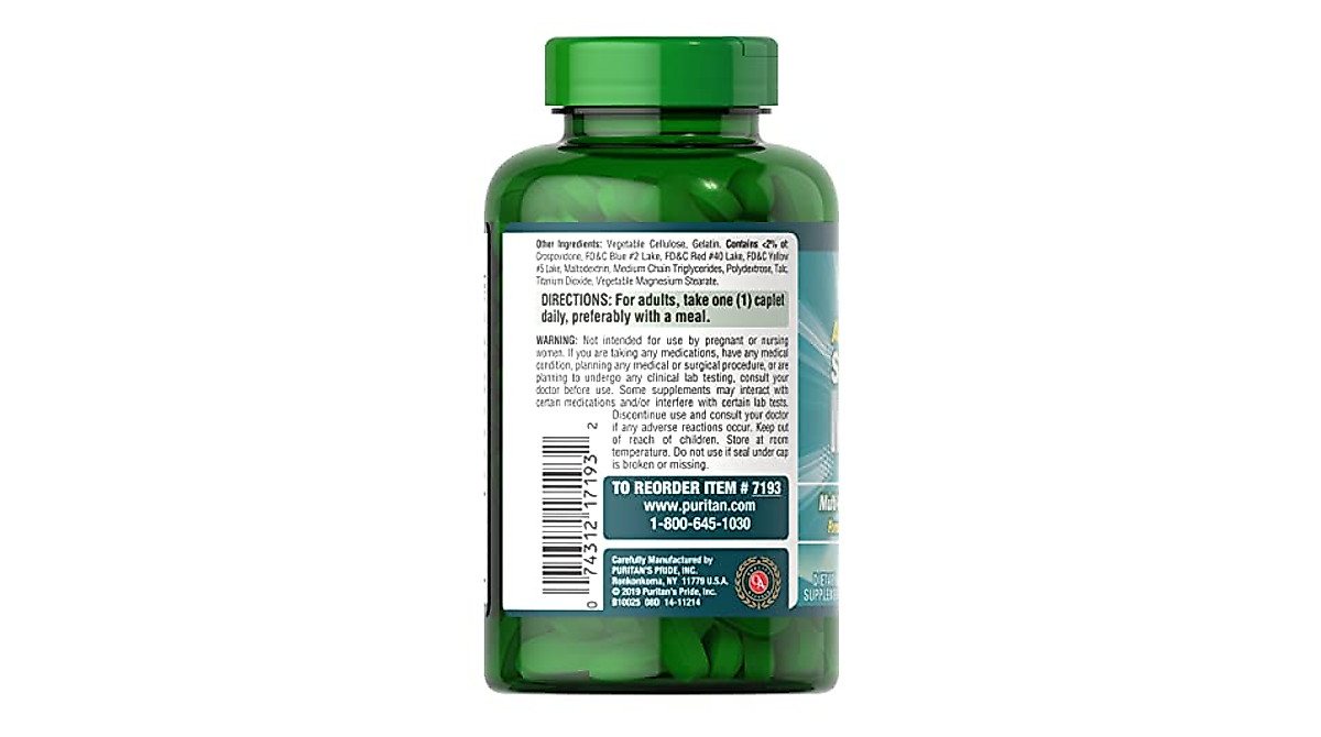 Puritan's Pride ABC Plus Senior Multivitamin for Adults 50+ | Supports ...