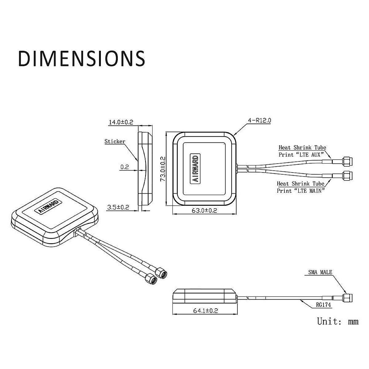 Bingfu 4G LTE Adhesive Magnetic Mount Antenna MIMO SMA Male 4G LTE Antenna Compatible with 4G LTE Wireless Router Home CPE Router Mobile Modem Hotspot Industrial IoT Router Cellular Gateway