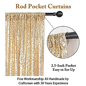 ShinyBeauty Sequin Backdrop 8ftx10ft Light Gold Sequin Fabric Backdrop Drapes Sparkle Backdrop for Photoshoot Glitter Backdrop for Birthday Party Backdrop Background
