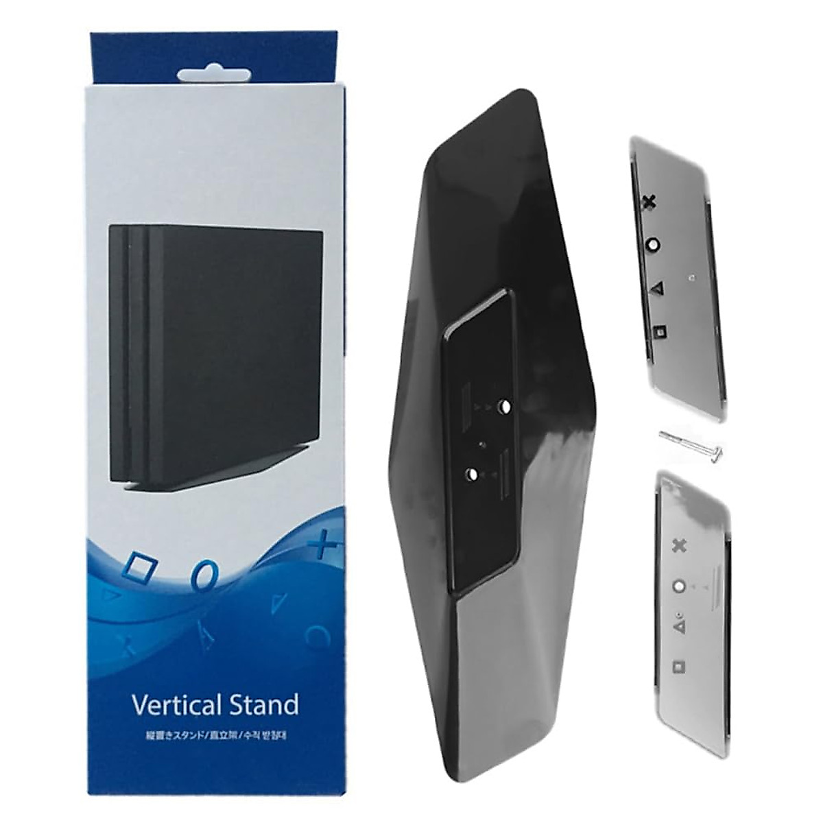 CKXIN Vertical Stand for PS4 Slim / PS4 Pro - 2 in 1 Vertical Holder Stand Bracket Mount Base for Playstation 4 Slim/Pro Console (Black)