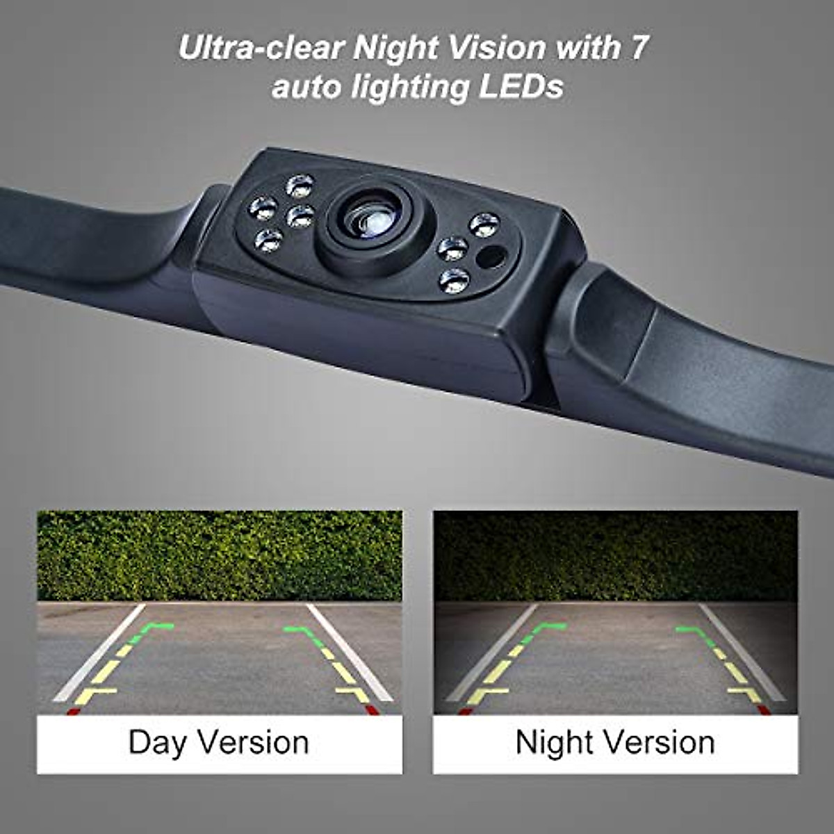 Backup Camera for Car Rear View, Lychee HD Night Vision Reversing Camera 7 LED Waterproof 120° Wide View