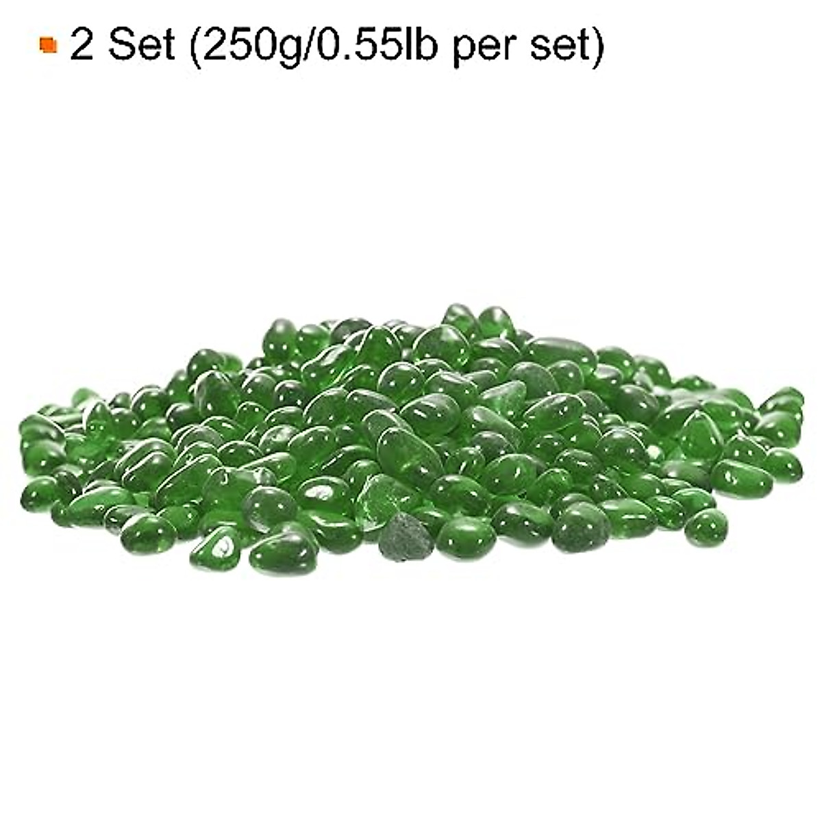 MECCANIXITY 500g/1.1lb 3-6mm Decorative Glass Stones, Polished Glass Pebbles Marbles DIY Decor for Vase Filler Beads Crafts Fish Tank Aquarium Garden Decoration, Green